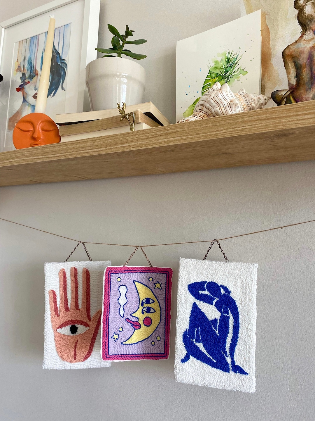 Punch Needle Wall Decor Punch Needle Wall Hanging Tufted - Etsy