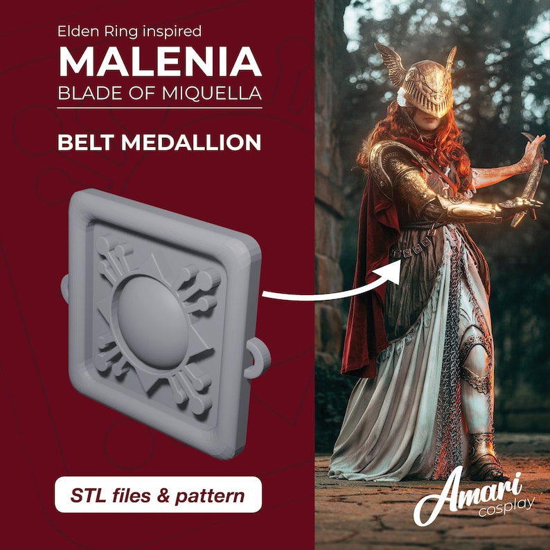 Stl-file & PATTERN - Malenia Elden Ring Cosplay - Belt Medallion - Etsy
