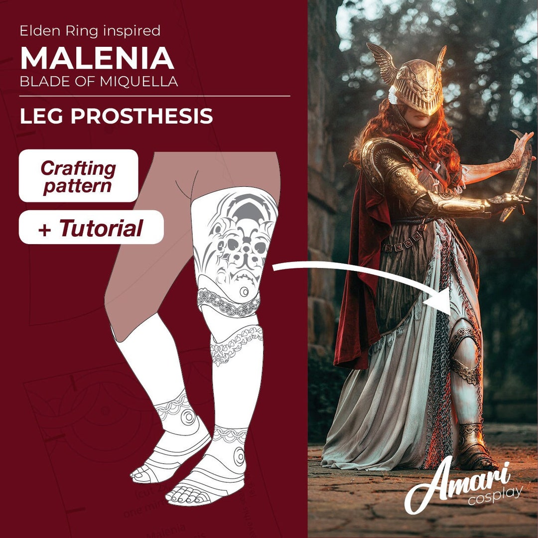 PATTERN & TUTORIAL | Malenia Elden Ring Inspired Leg Armor / Prosthesis ...