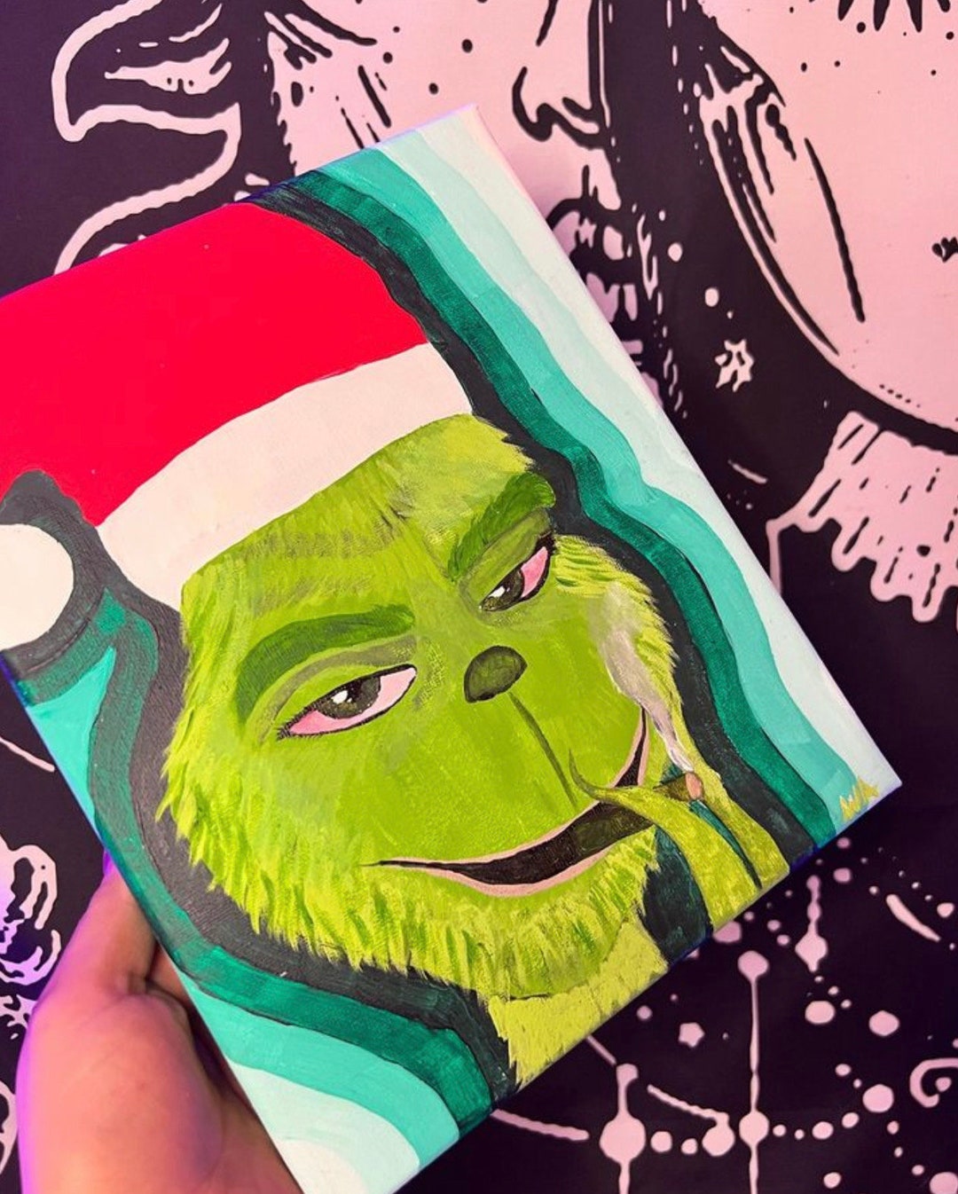 The Grinch Got High Painting - Etsy