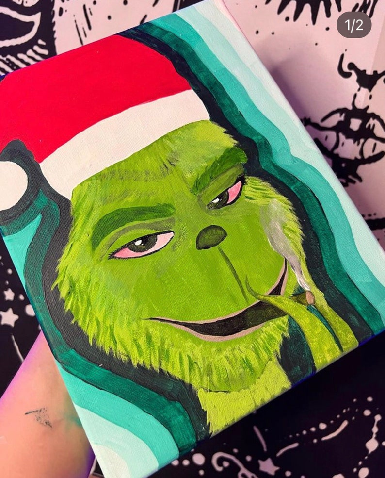 The Grinch Got High Painting - Etsy