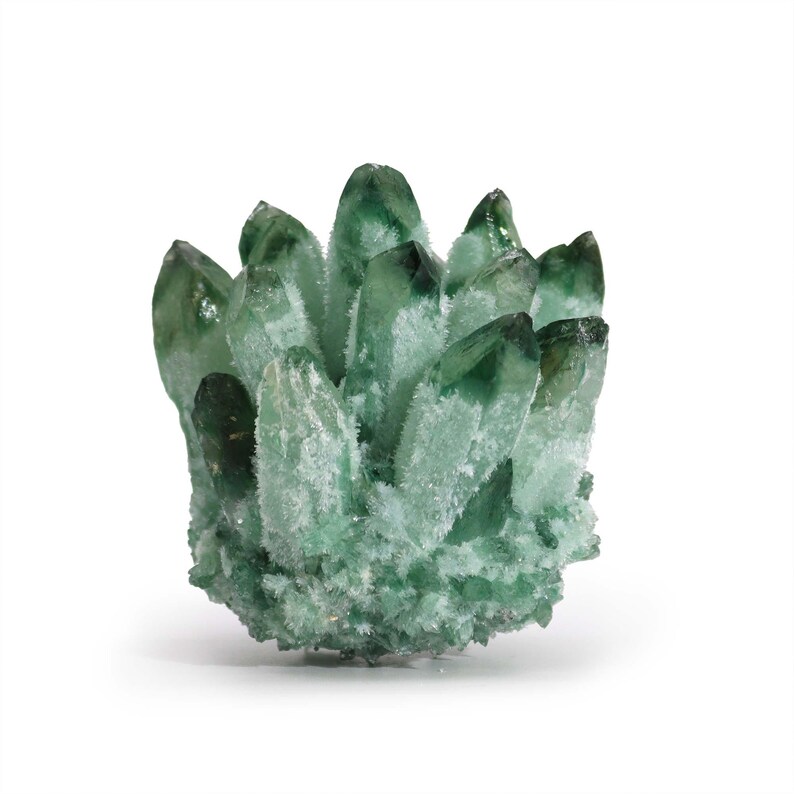 Green Ghost Quartz Cluster, Natural Green Quartz Cluster, Big Crystal ...