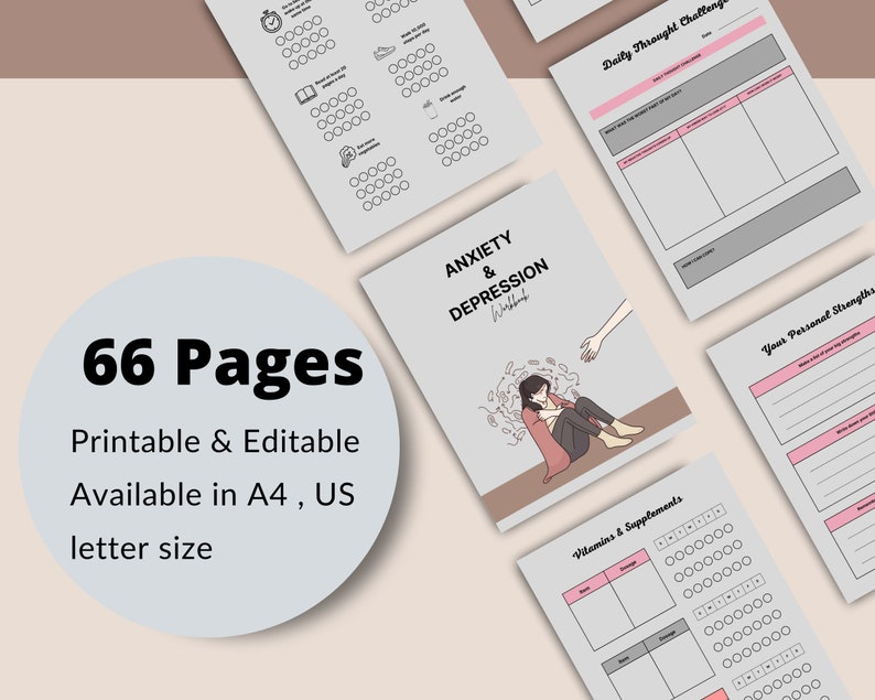 Editable & Printable Anxiety and Depression Journal Depression Journal ...