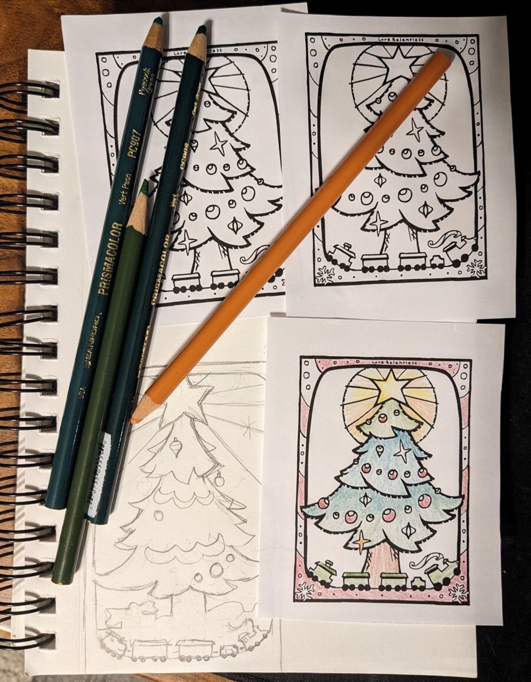 Miniature Christmas Colouring Page - Artist Trading Card Sized ...