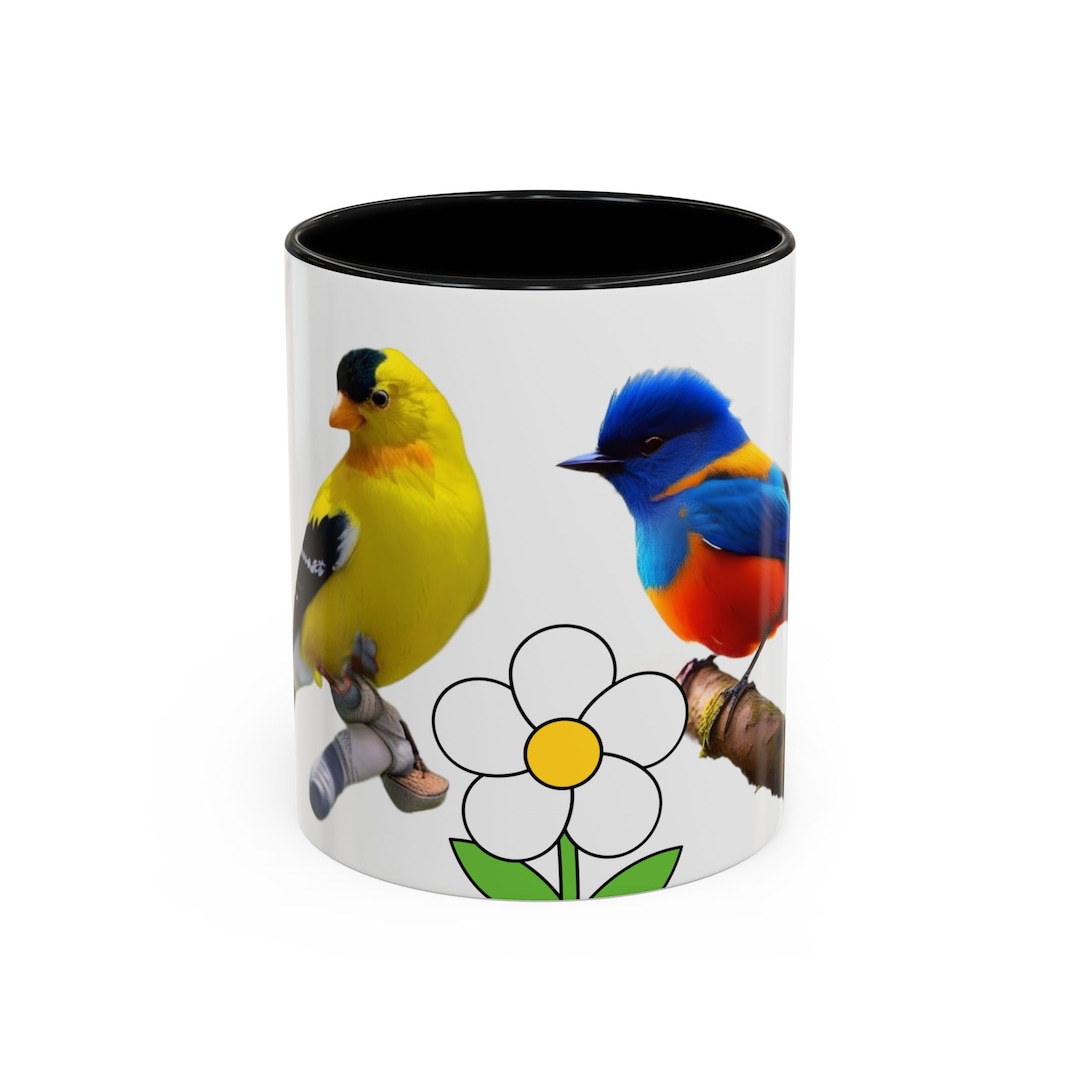 Ceramic Bird Mug, Bird Coffee Cup, Hummingbird Songbirds Artistic Mug ...