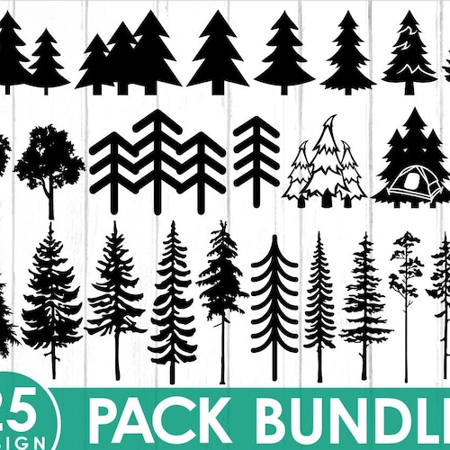 Pine Fir Evergreen Tree Forest Bundle SVG & PNG Forest - Etsy