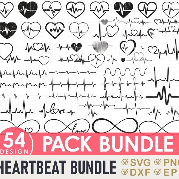 Heartbeat Svg - Etsy