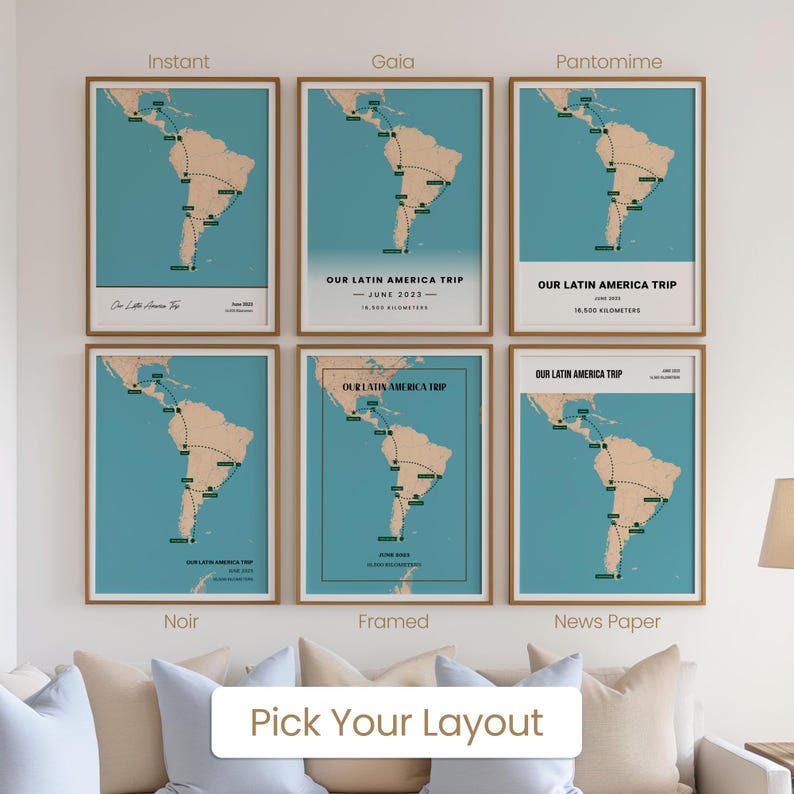 Personalized Travel Route Map Print: Custom Adventure Wall Art - Etsy