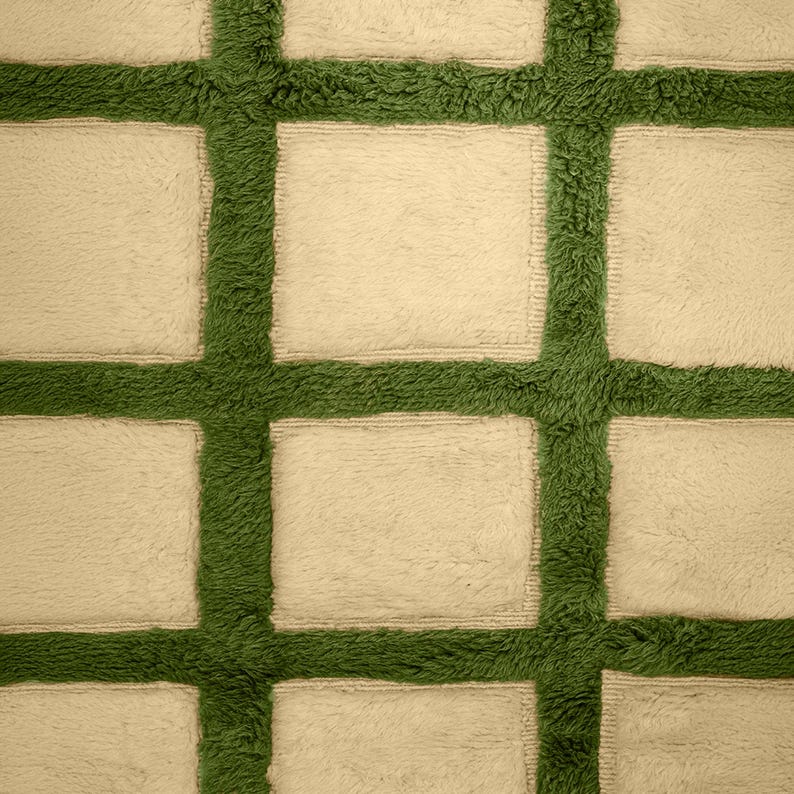 Trending Sage Green Checkered Rug, Custom Beni Ourain Rug, Moroccan ...