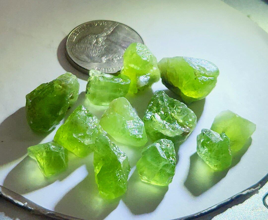 94.78 Carat Batch of Rough Light Green Clear Peridot Crystals - Etsy