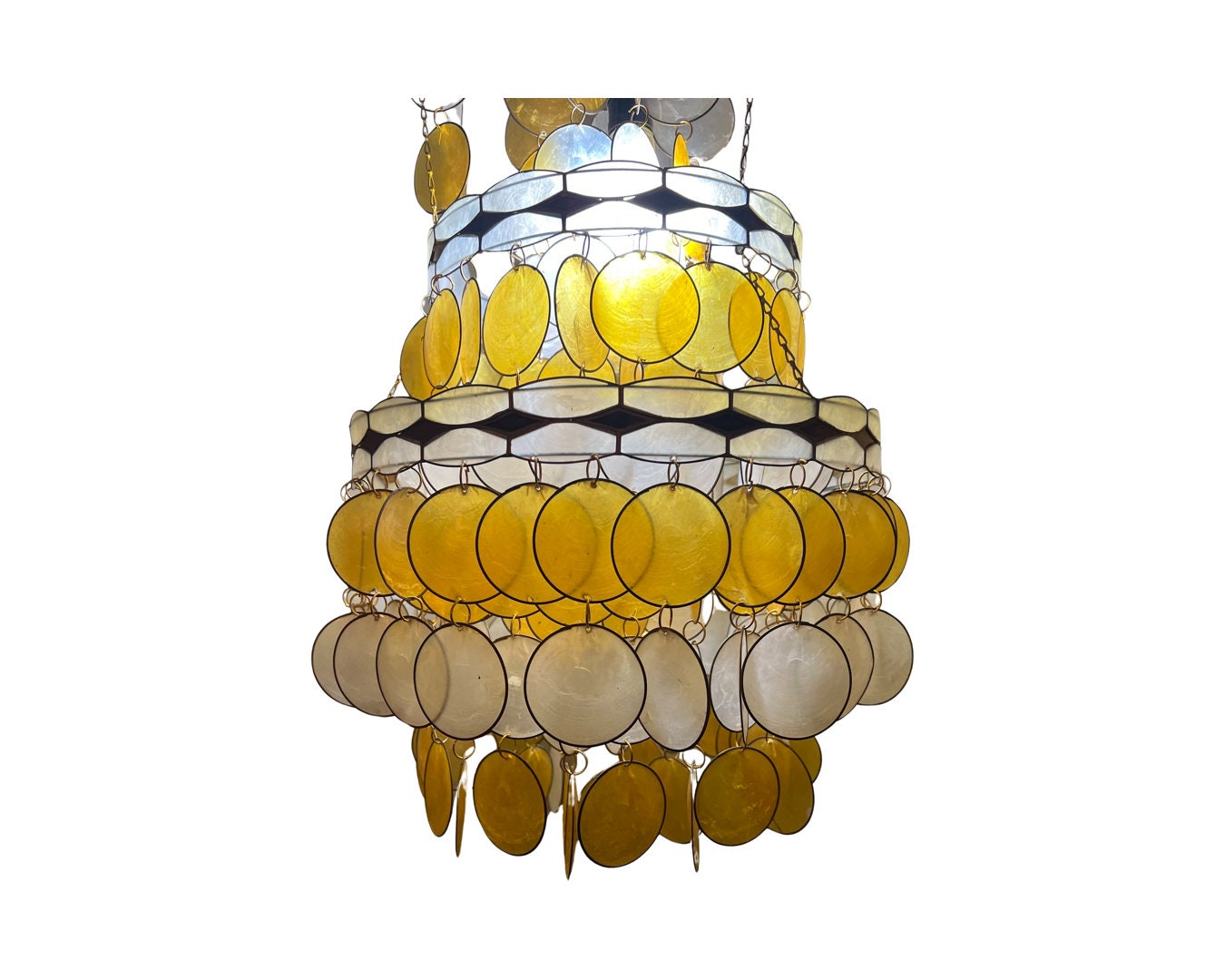 Mid Century Modern Vintage Shell Hanging Lamp Chandelier Brass - Etsy