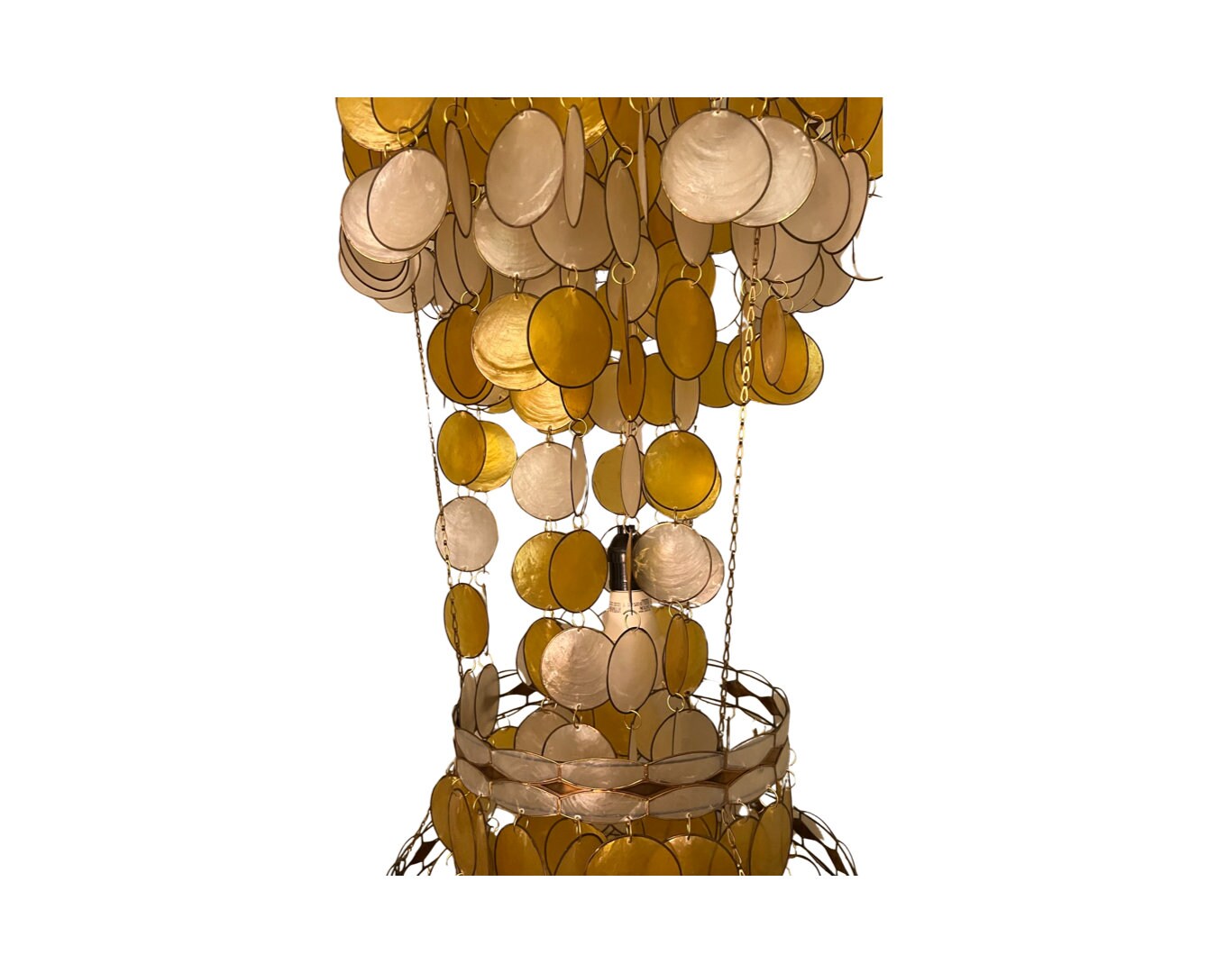 Mid Century Modern Vintage Shell Hanging Lamp Chandelier Brass - Etsy