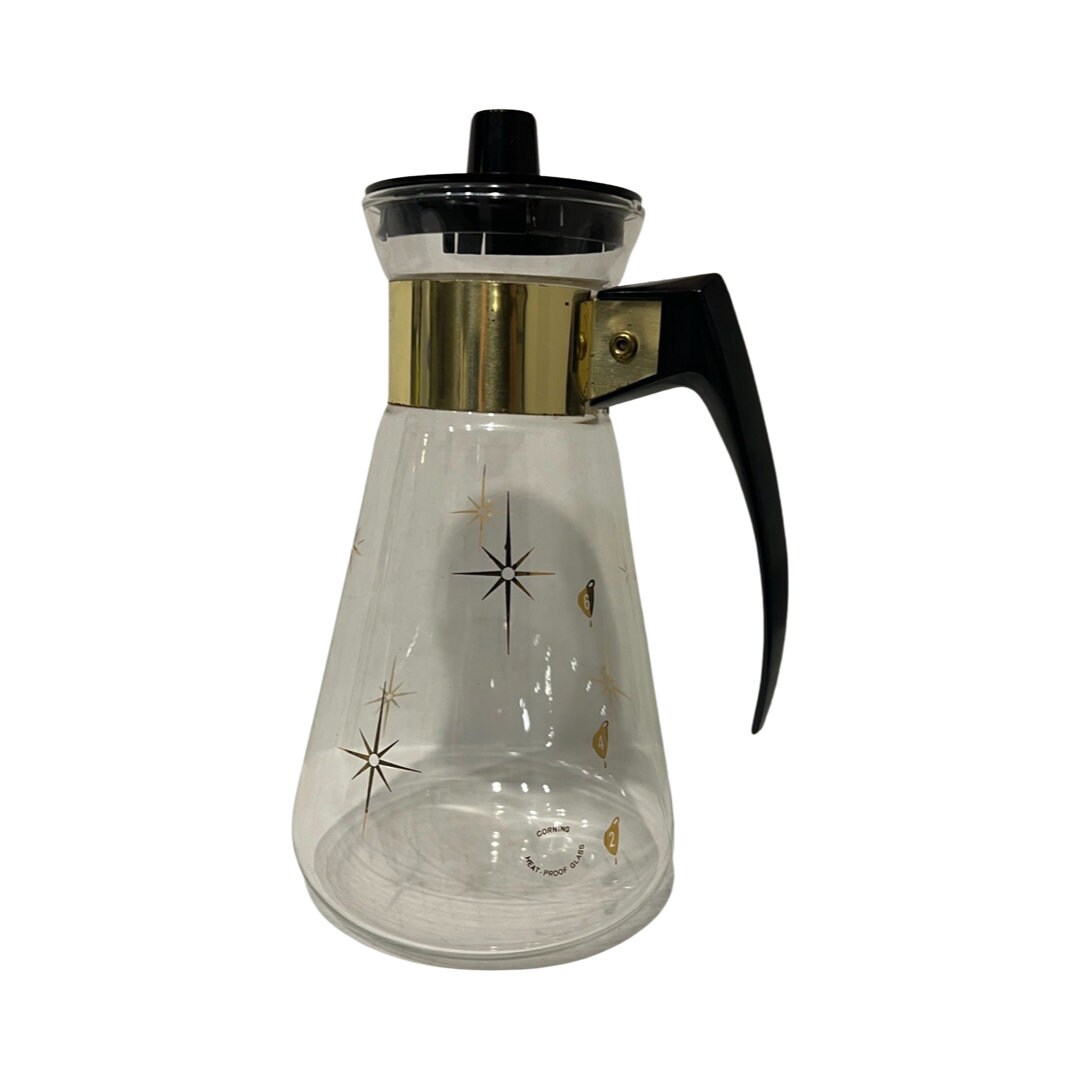 Vintage Atomic Mid Century Modern Coffee Pot Starburst Corning Carafe ...