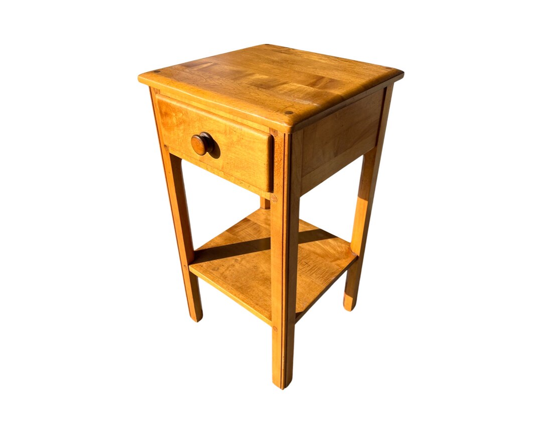 Vintage 1950s Solid Maple Nightstand Telephone Table Attributed to Cushman - Etsy