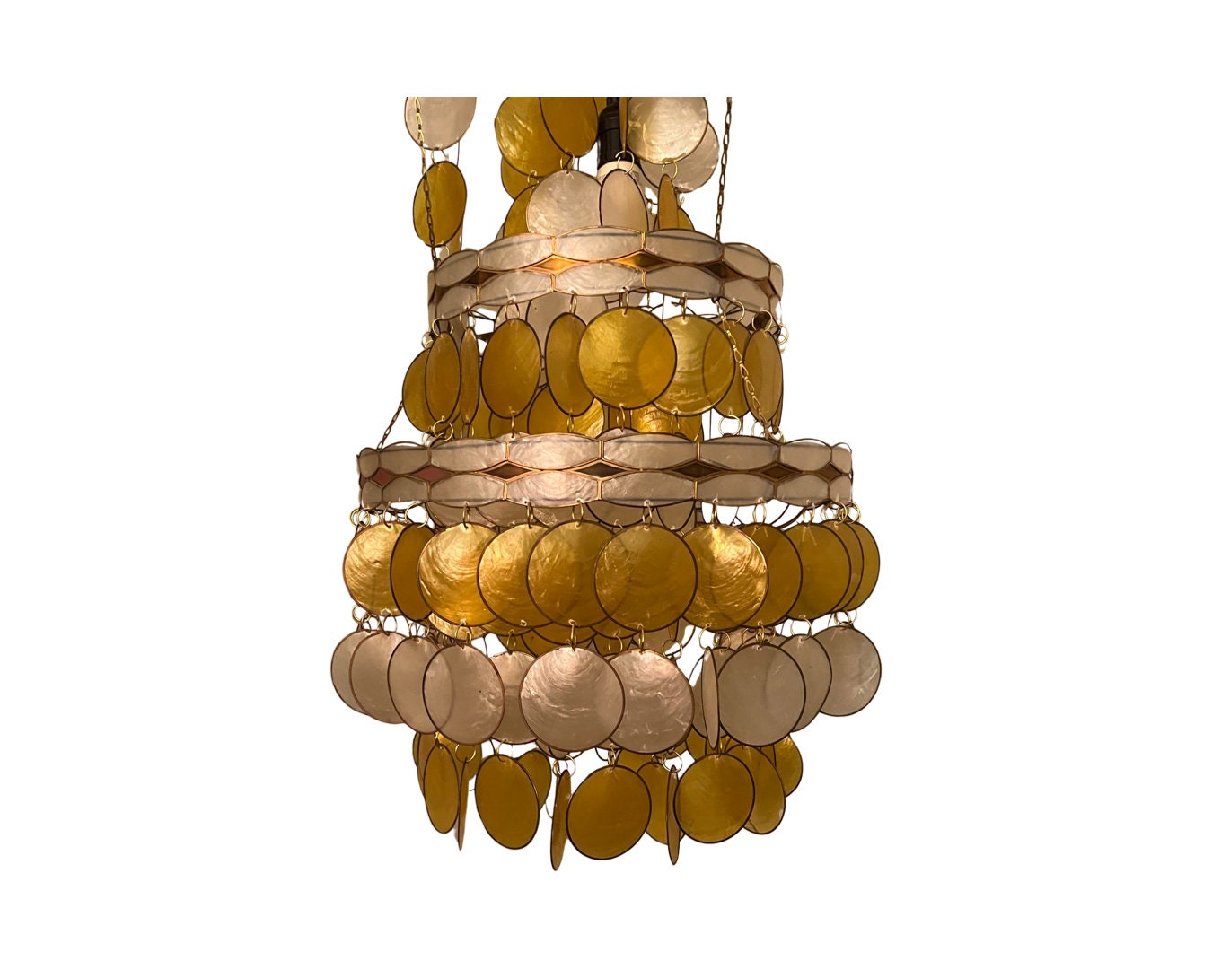 Mid Century Modern Vintage Shell Hanging Lamp Chandelier Brass - Etsy