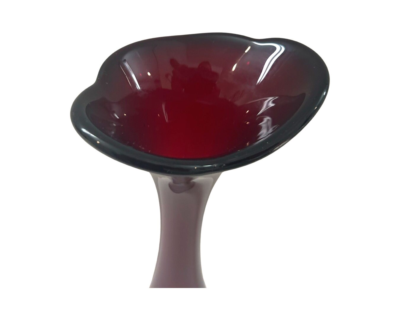 Vintage Mid Century Modern Red Glass Flower Vase - Etsy