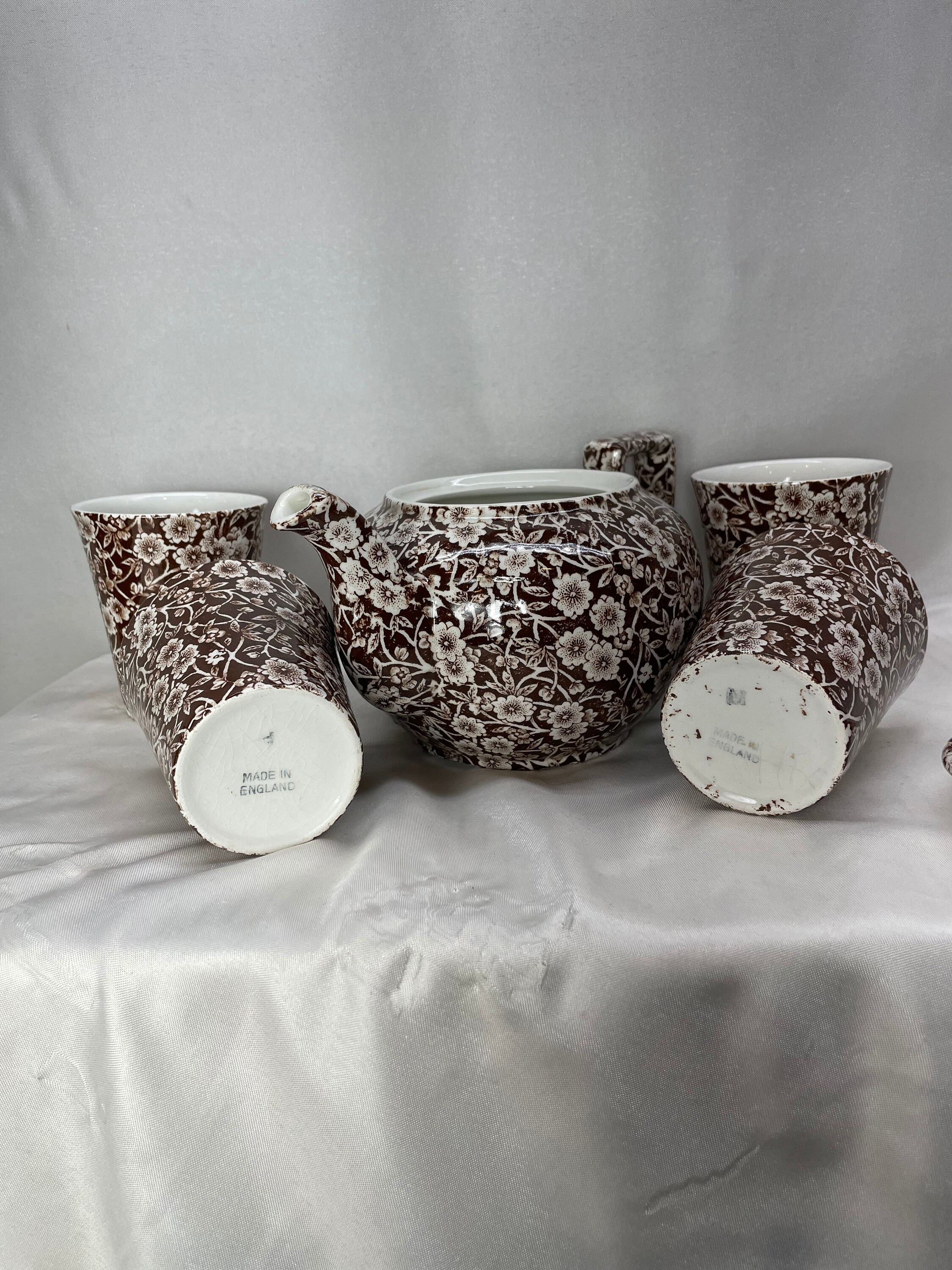 Vintage Royal Crownford Calico Pattern Chintzware Brown and White ...