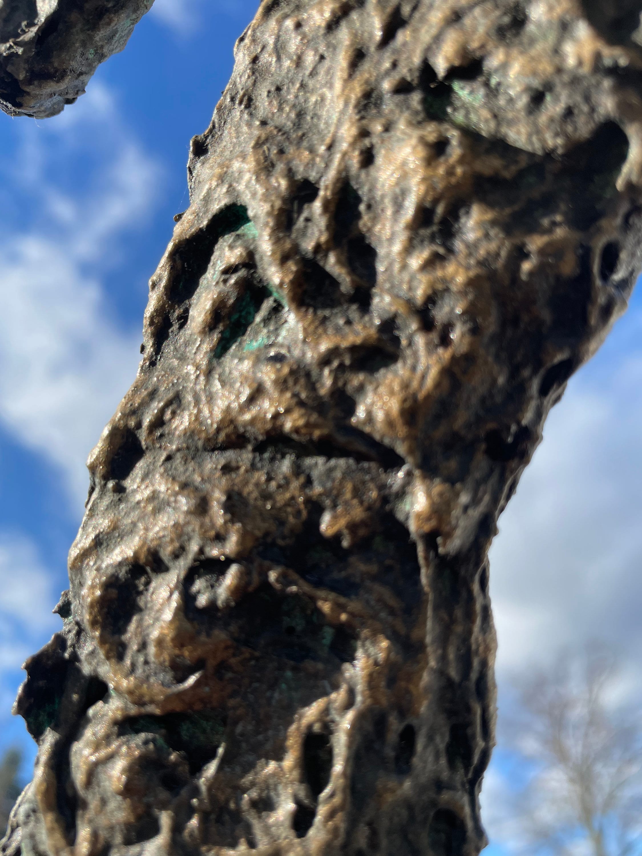 Impressive Brutalist Lost Wax Pitted and Mottled Bronze Golfer Statue ...