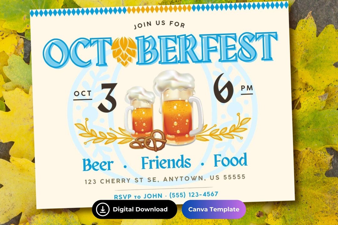 Octoberfest 4x6 Postcard Template | Editable Canva Design | Oktoberfest ...