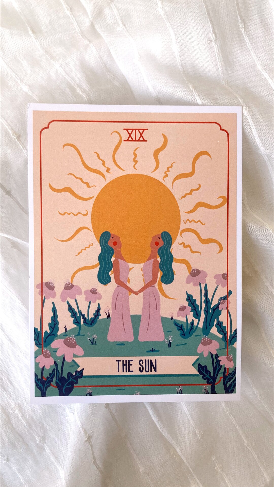 The Sun Tarot Card Illustration the Sun Art Print Tarot - Etsy