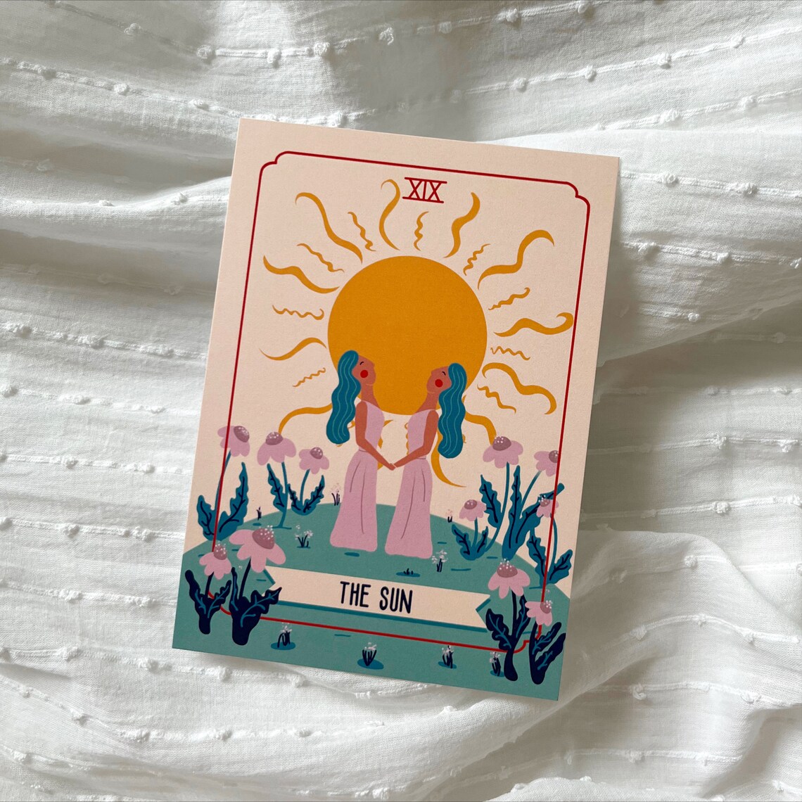 The Sun Tarot Card Illustration the Sun Art Print Tarot - Etsy