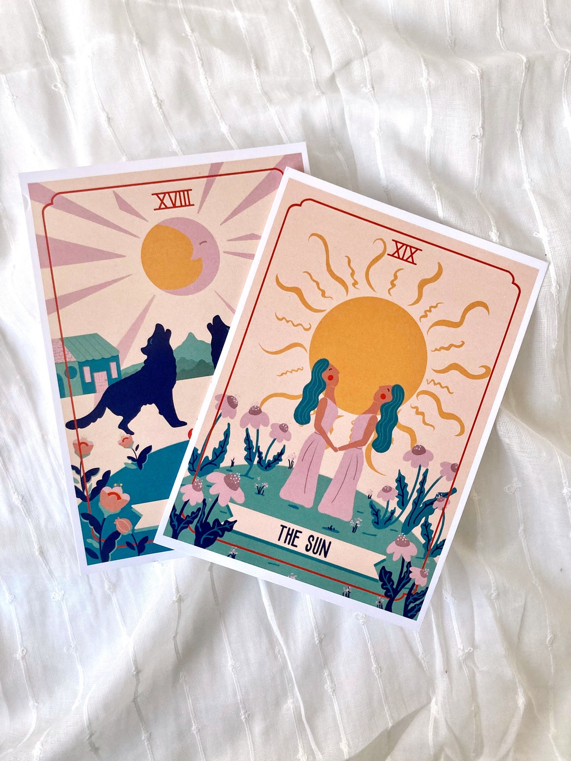 The Sun Tarot Card Illustration the Sun Art Print Tarot - Etsy