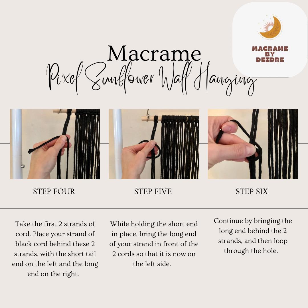 Checkered Sunflower Macrame Pattern, Macrame Tutorial, Diy Crafts - Etsy