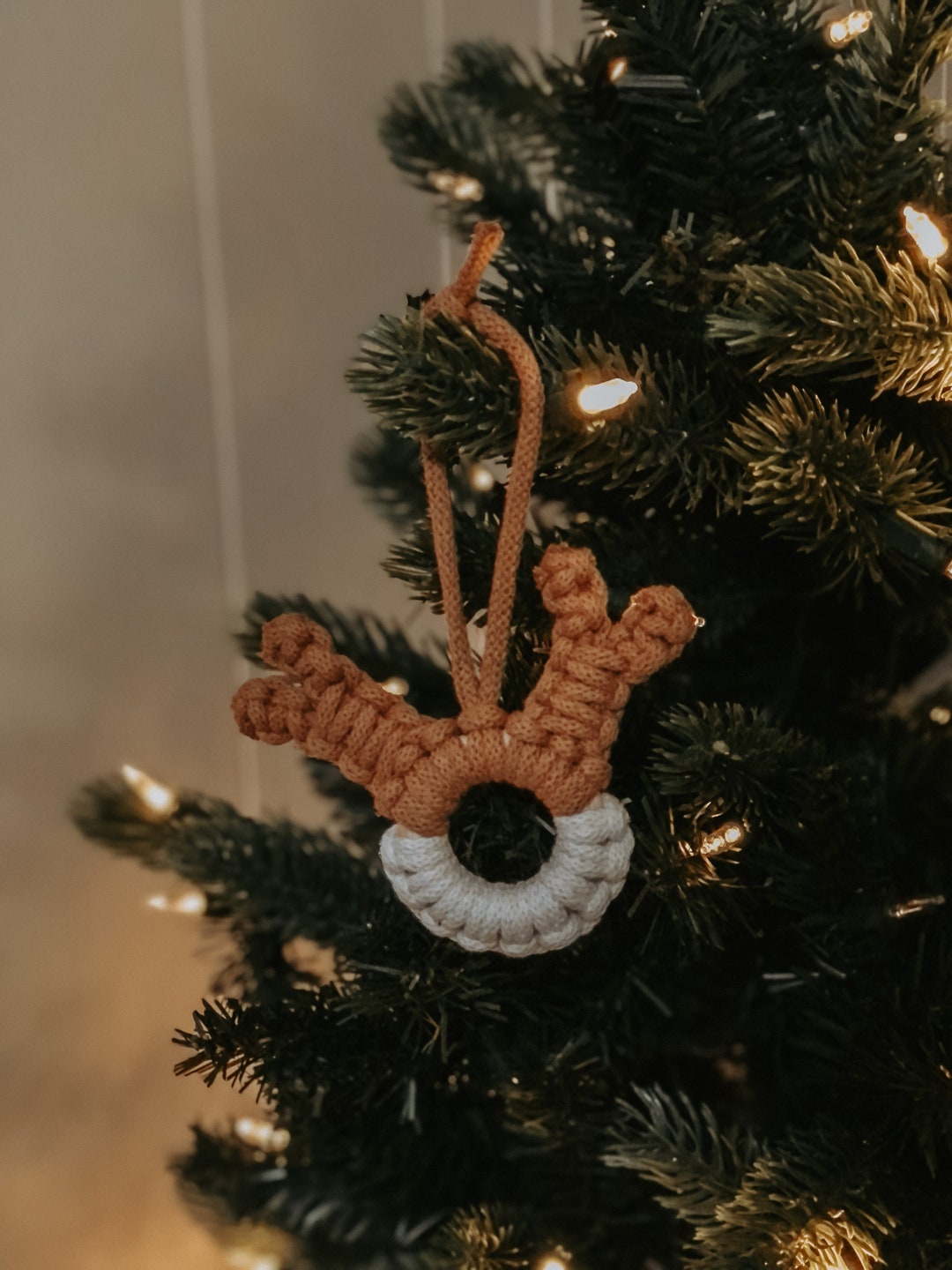 Macrame Reindeer Ornament, Macrame Christmas Ornament, Handmade ...