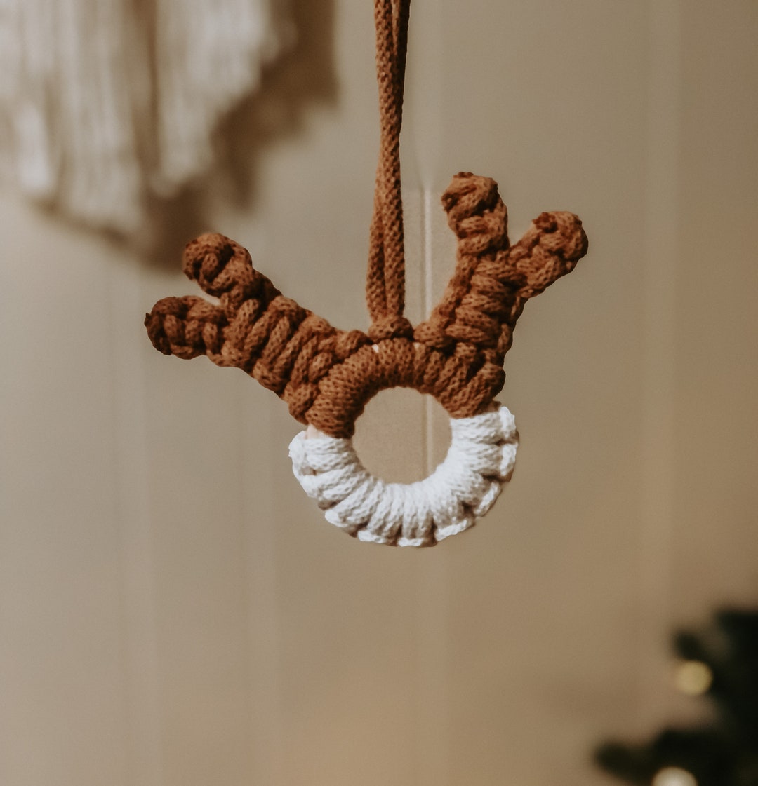 Macrame Reindeer Ornament Macrame Christmas Ornament - Etsy