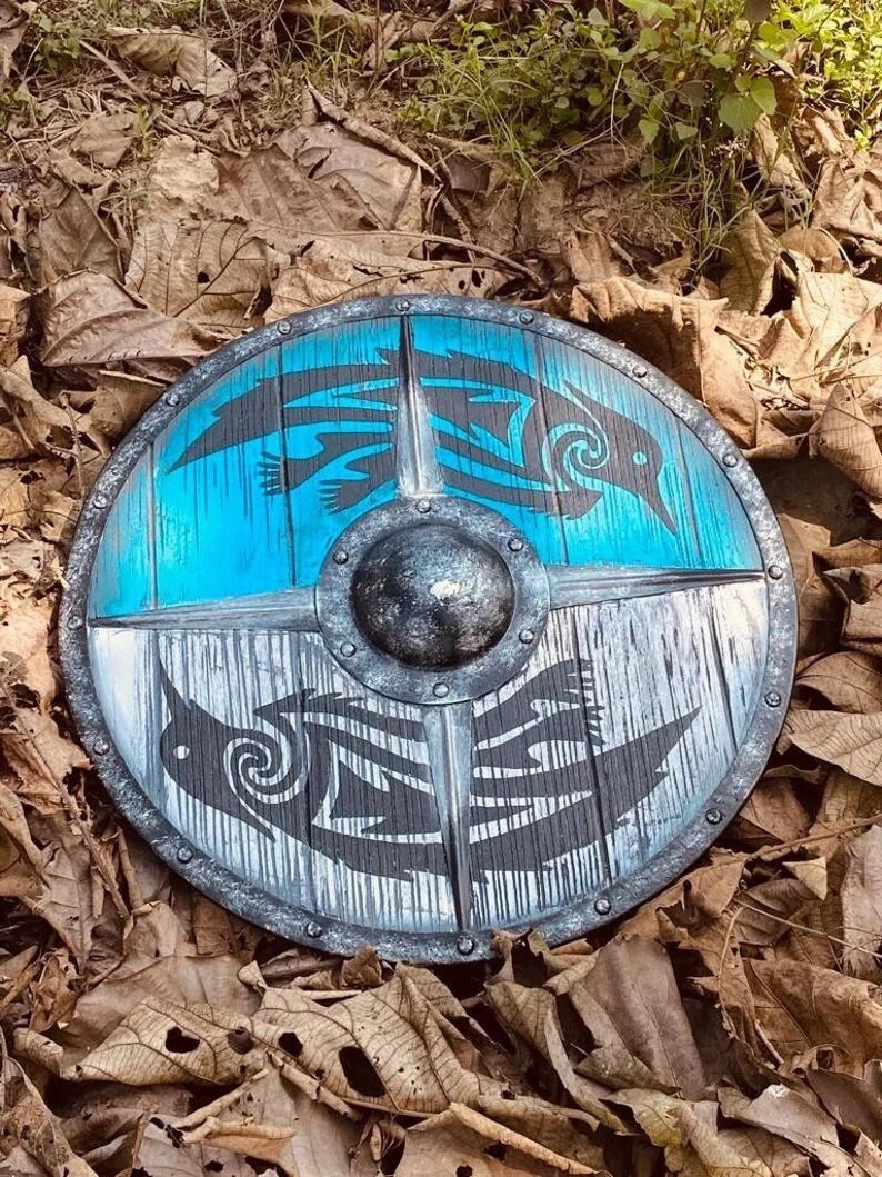 Medieval Viking Shield Raven Ragnar Viking Shield Battle Ready Viking ...