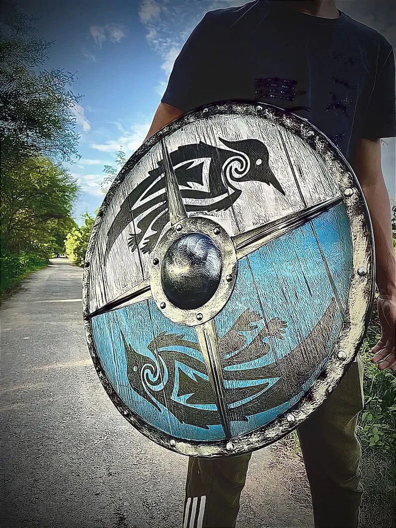 Medieval Viking Shield Raven Ragnar Viking Shield Battle Ready Viking ...