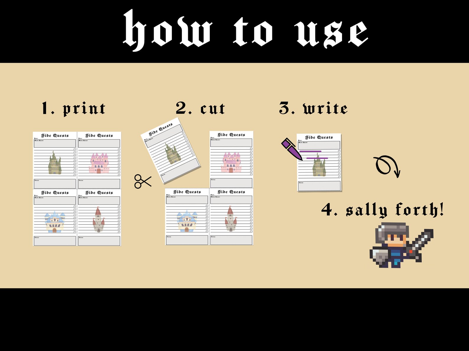 Side Quests: Fun Printable To-do Lists for Kids and People Who Are Fun ...