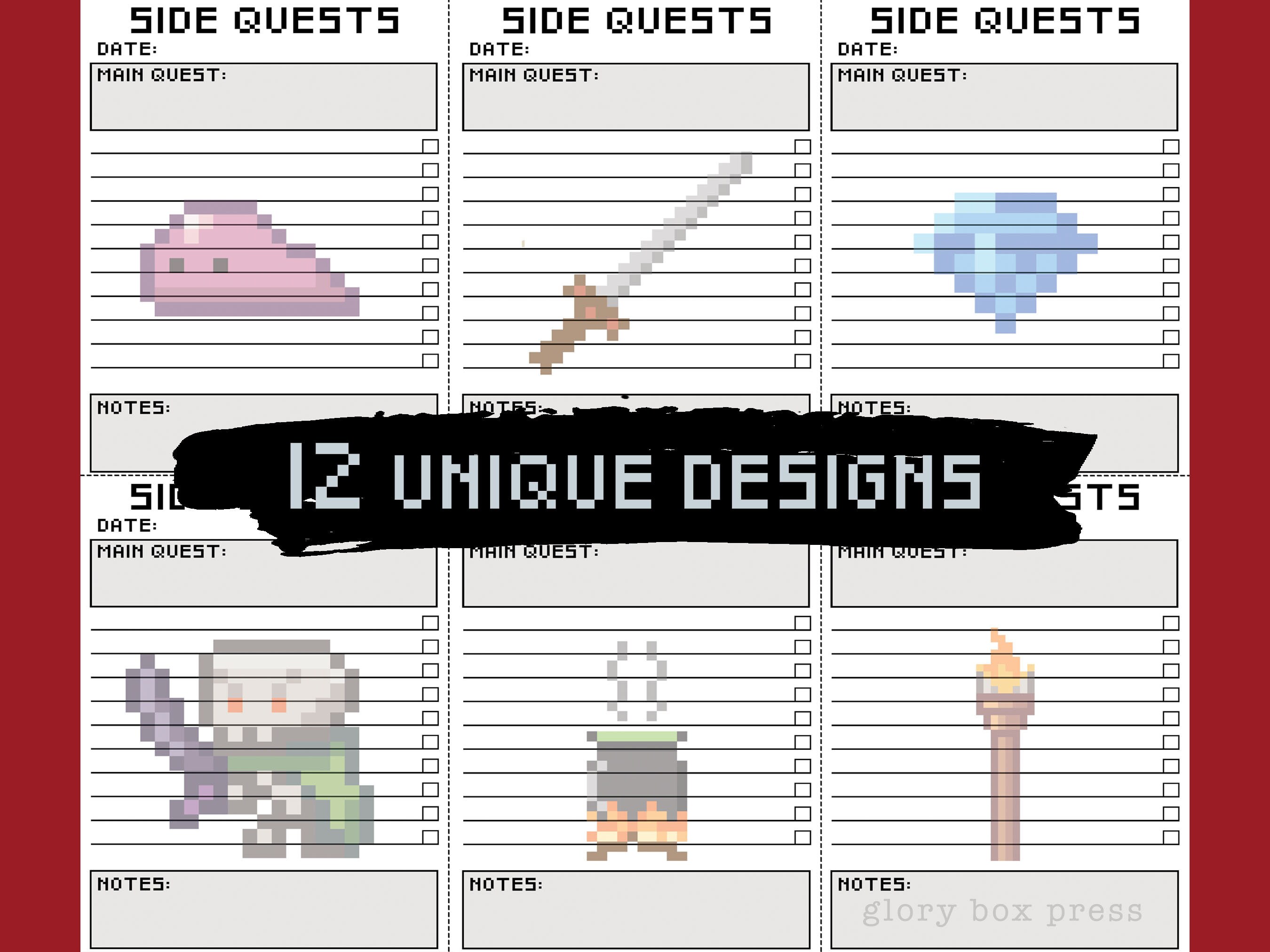 Side Quests: Fun Printable To-do Lists for Kids or People Who Are Fun ...