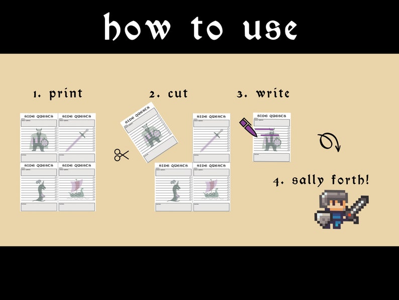 Side Quests: Fun Printable To-do Lists for Kids or People Who Are Fun ...