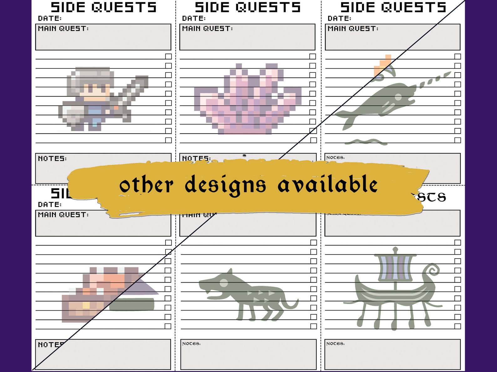 Side Quests: Fun Printable To-do Lists for Kids and Geeks - Etsy
