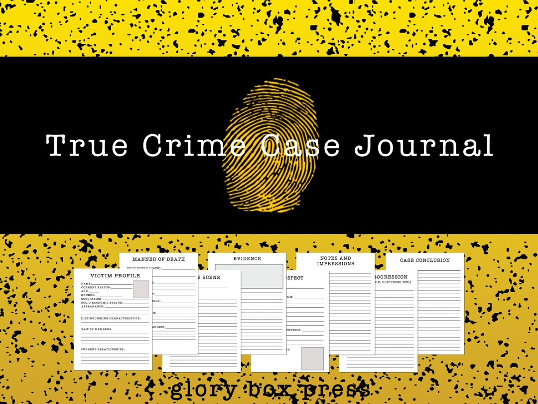 Printable True Crime Case Journals handprint for Crime Lovers - Etsy