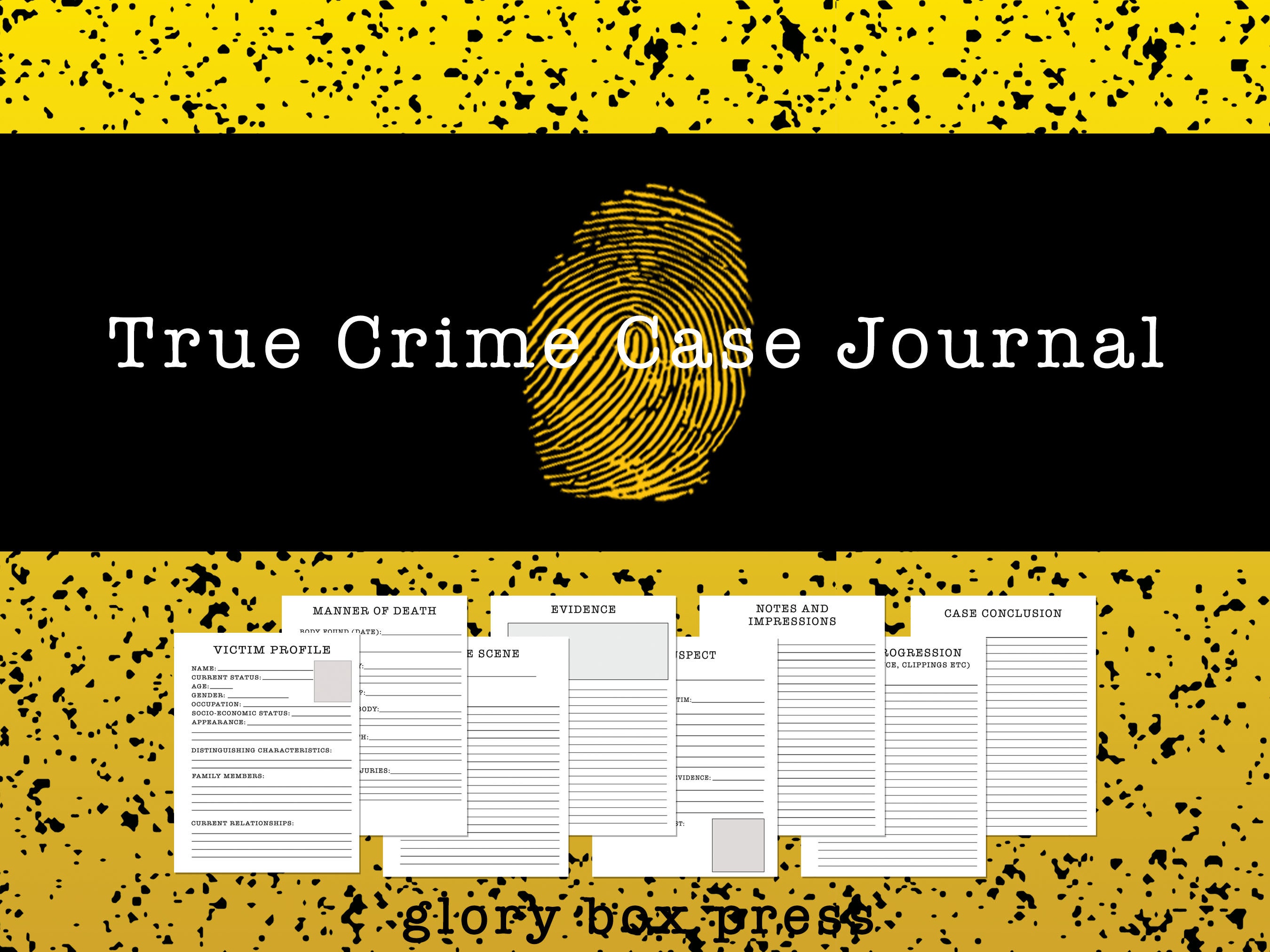 Printable True Crime Case Journals handprint for Crime Lovers - Etsy