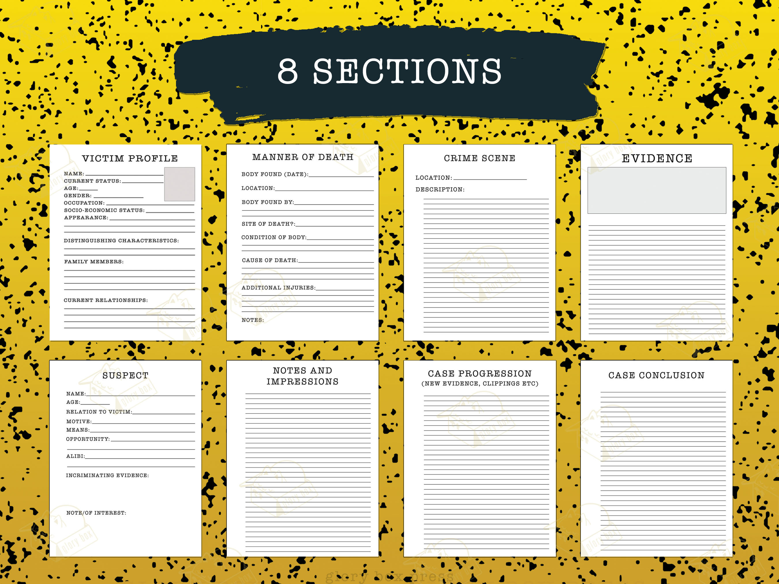 Printable True Crime Case Journals handprint for Crime Lovers - Etsy