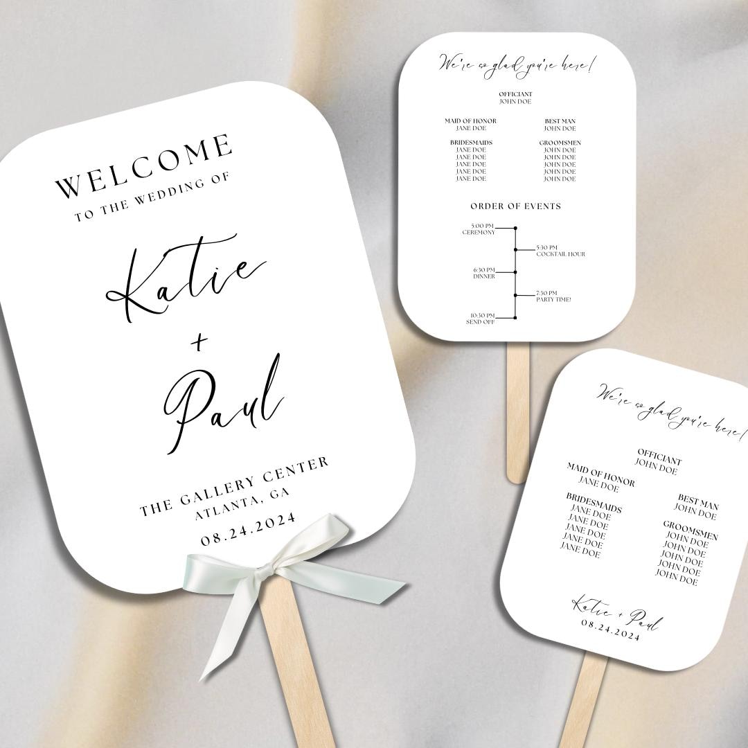 Custom Wedding Fan Template | Wedding Fan Program | Wedding Guest ...