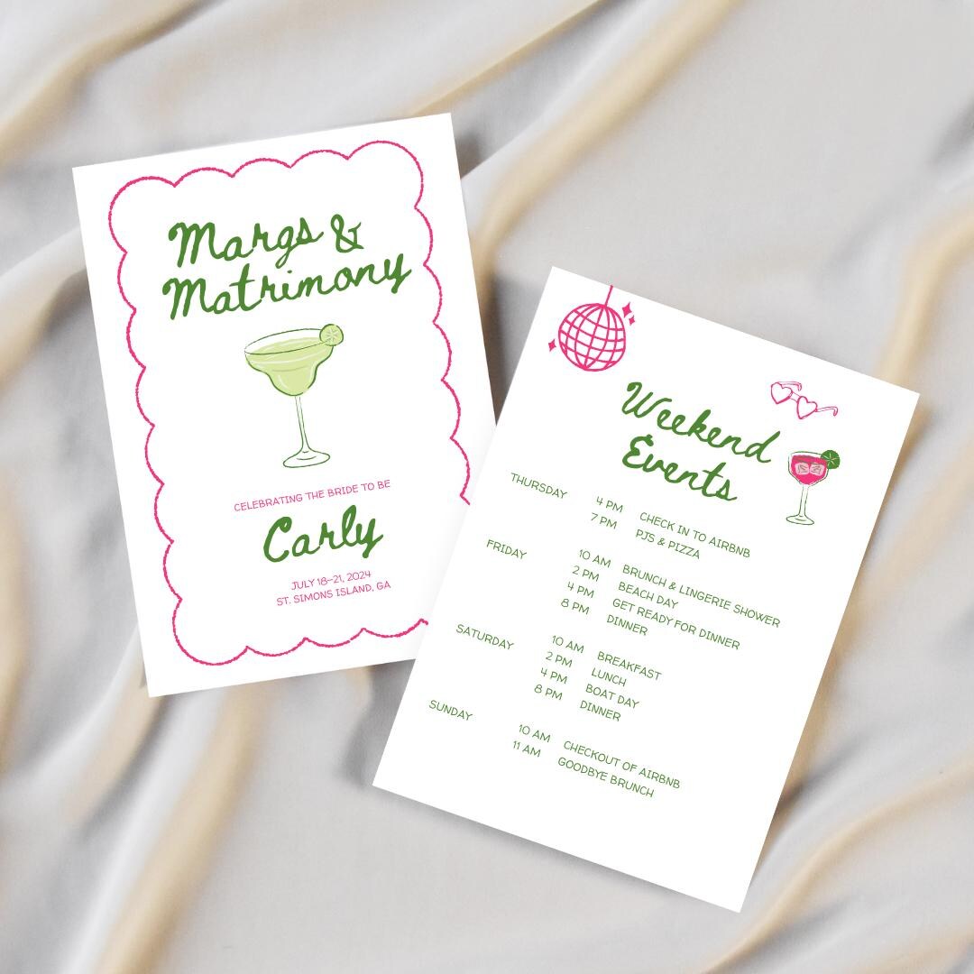 Margs & Matrimony Bachelorette Party Invitation, Custom Digital ...