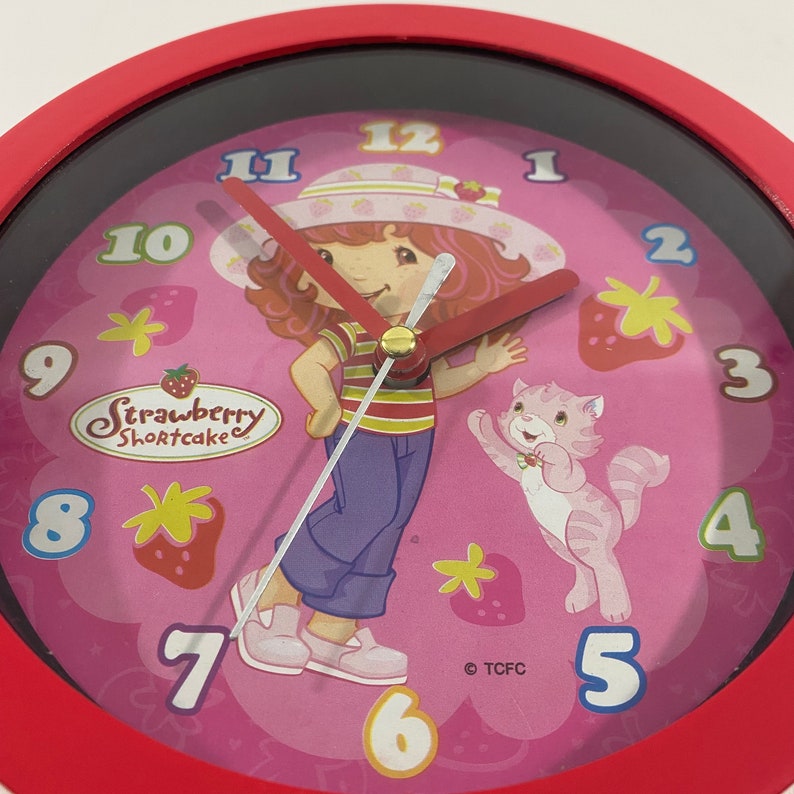 Strawberry Shortcake Vintage Analog Wall Clock 6.5” Pink & Red Cute ...