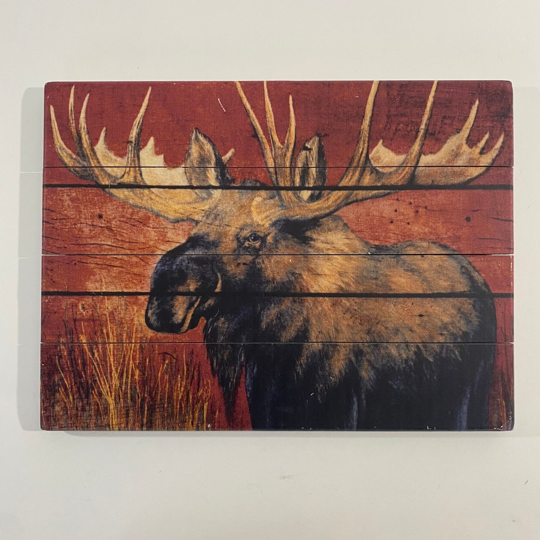 Moose Wooden Wall Art Rustic Cabin Lodge Decor Wood Moose Elk - Etsy