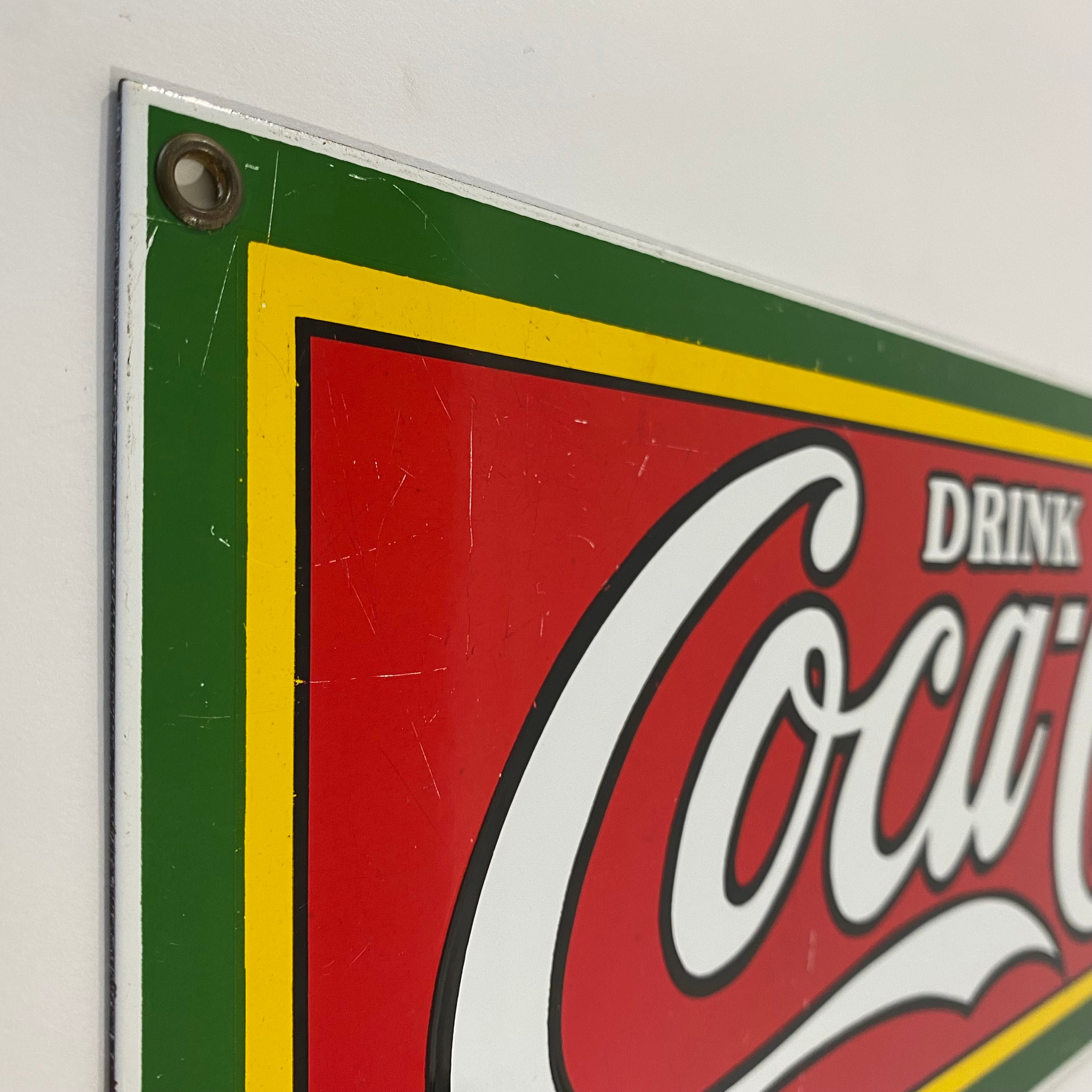 1989 Coca-cola Porcelain Enameled Advertising Sign / Vintage Coca Cola ...