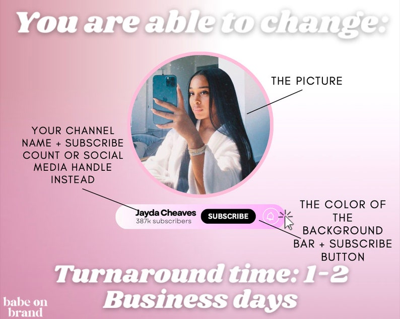 Animated Customizable Popup for Youtube Video | Babe on Brand - Etsy