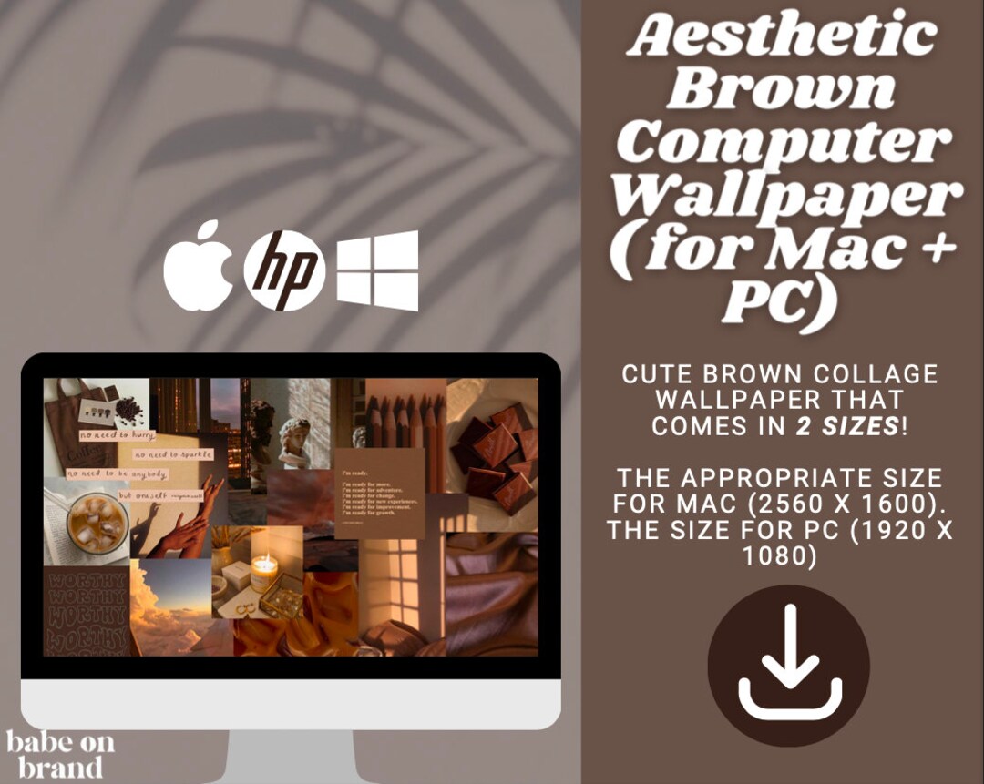 Aesthetic Brown Desktop Wallpaper | 2 Sizes Great for Mac & PC ...