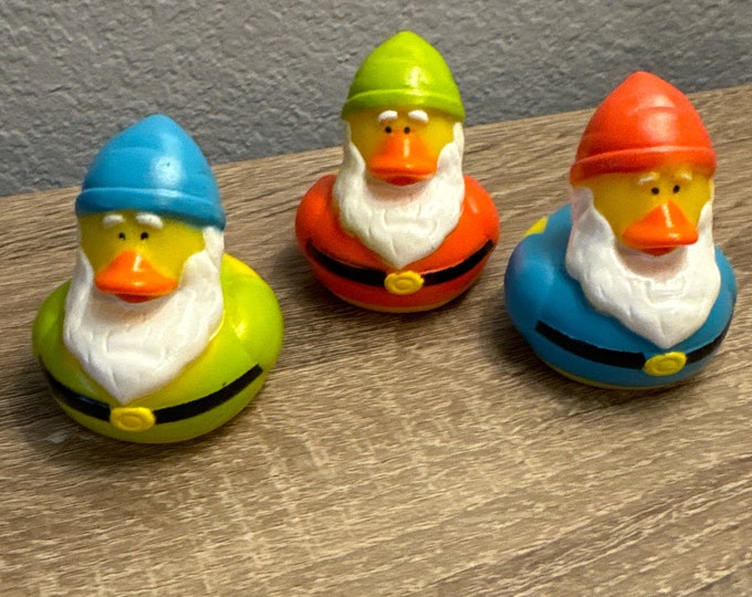 Garden Gnome Themed Yellow Rubber Ducks Gift for Friend Springtime ...