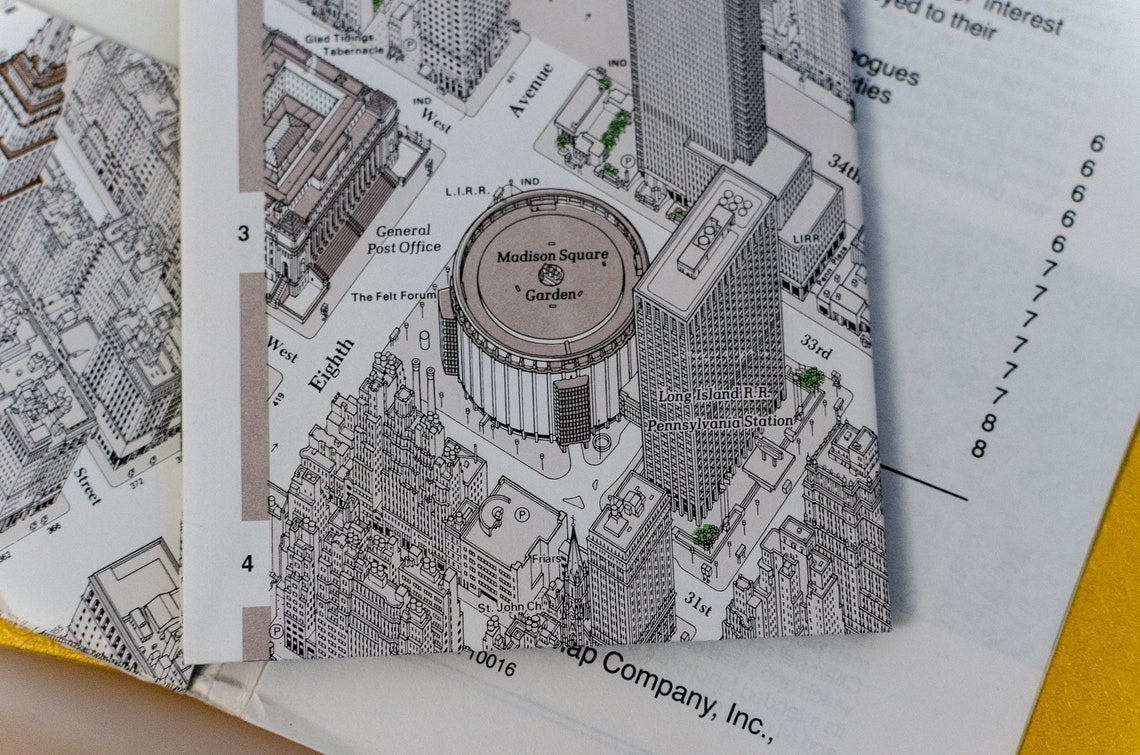 NEW YORK City Map of Manhattan 1985 Isometric Anderson's Original ...