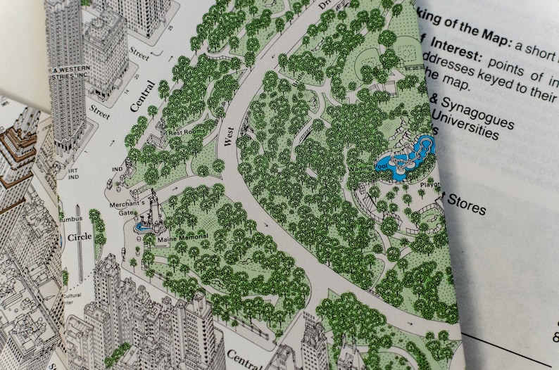 NEW YORK City Map of Manhattan 1985 Isometric Anderson's Original ...
