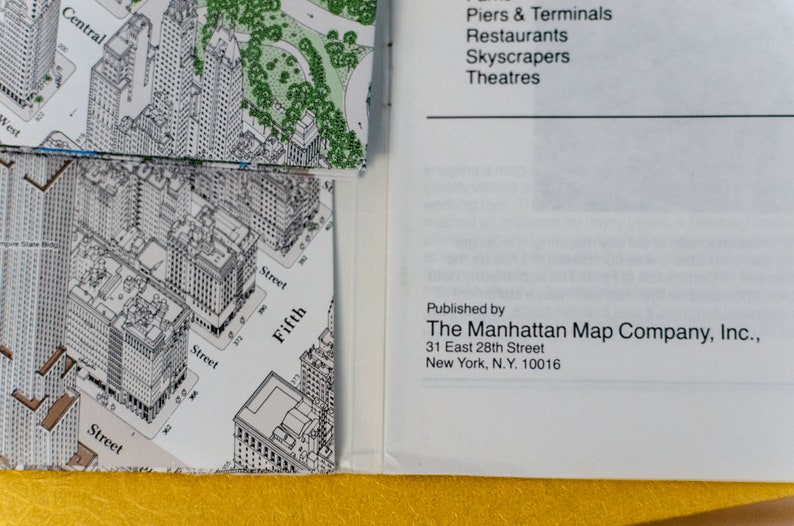NEW YORK City Map of Manhattan 1985 Isometric Anderson's Original ...