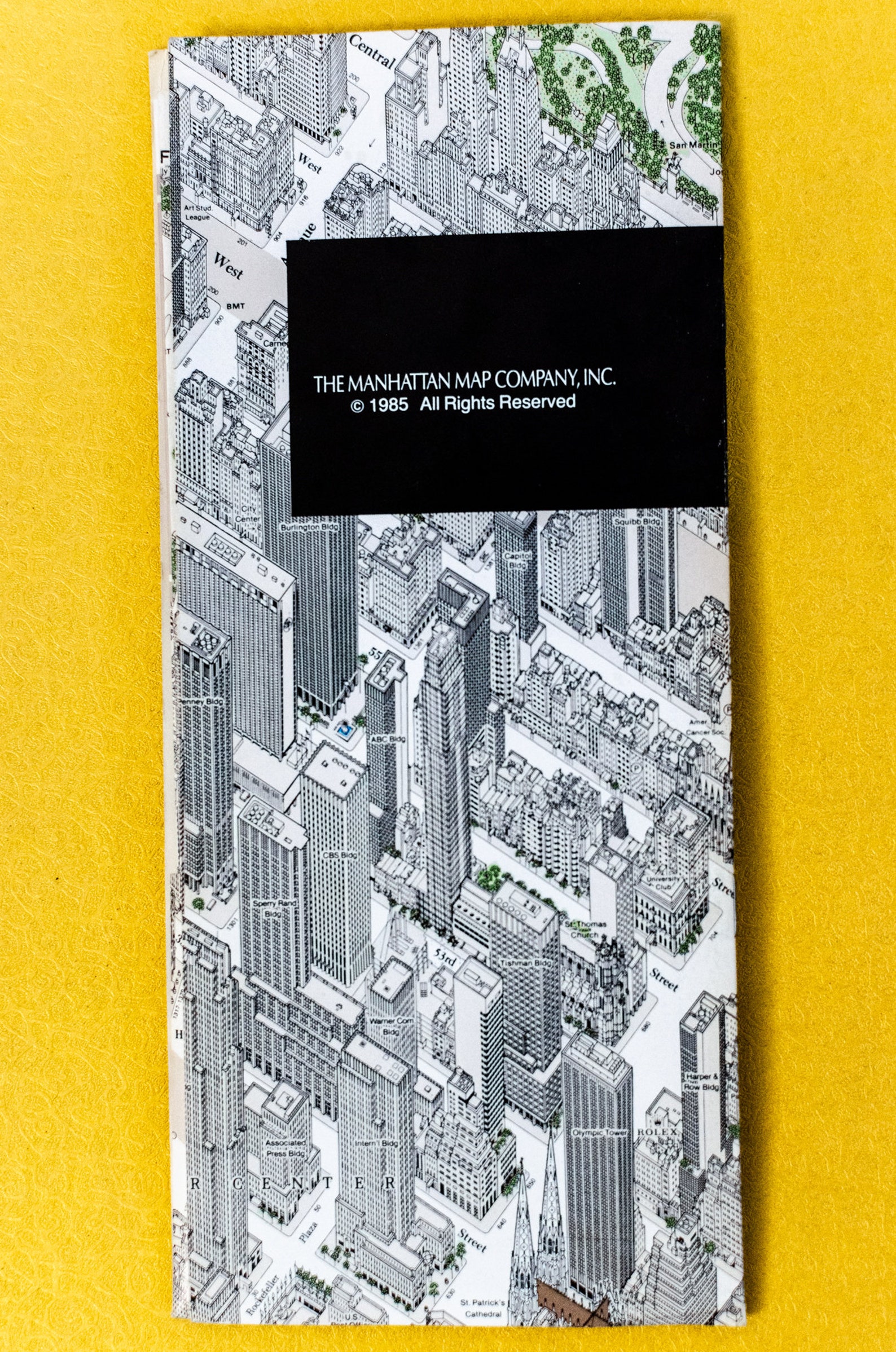 NEW YORK City Map of Manhattan 1985 Isometric Anderson's Original ...